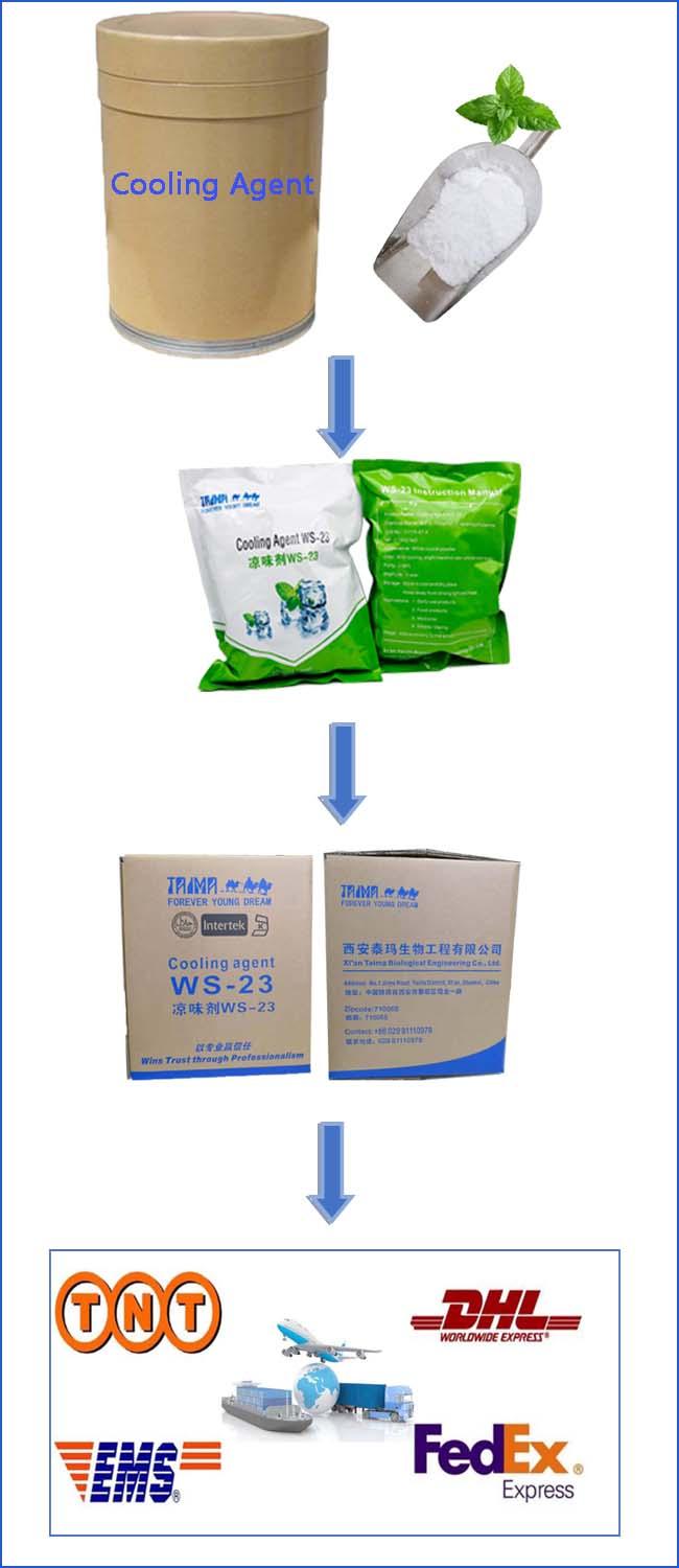 WS23 White Cooling Agent Powder Coolant Additive Slight Menthol Odor
